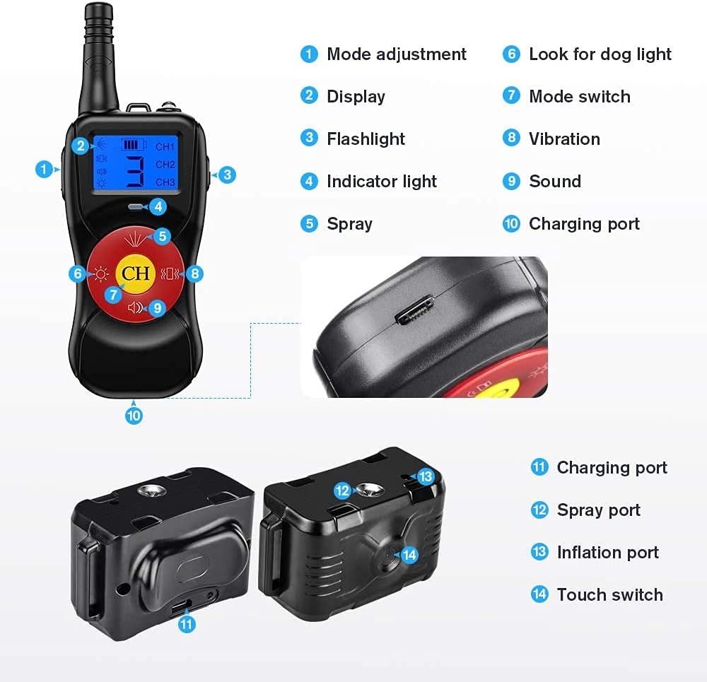 Citronella Spray Stop Barking Dog Collar Remote Training Dog Collar
