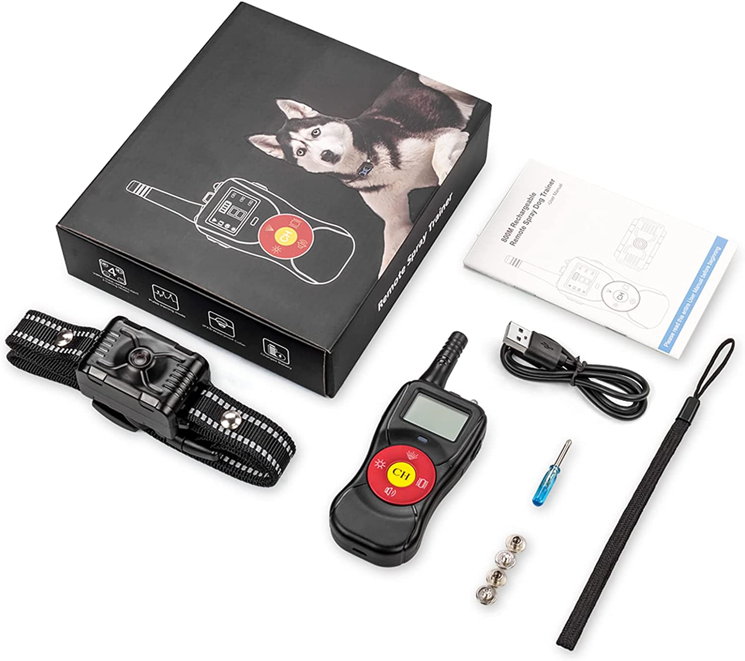 Citronella Spray Stop Barking Dog Collar with Remote control