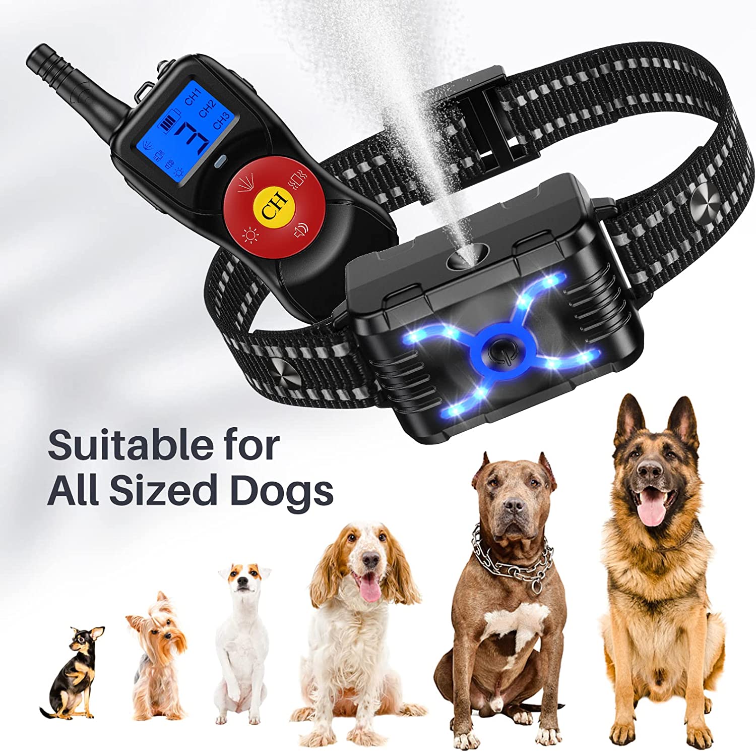Citronella Spray Stop Barking Dog Collar with Remote control