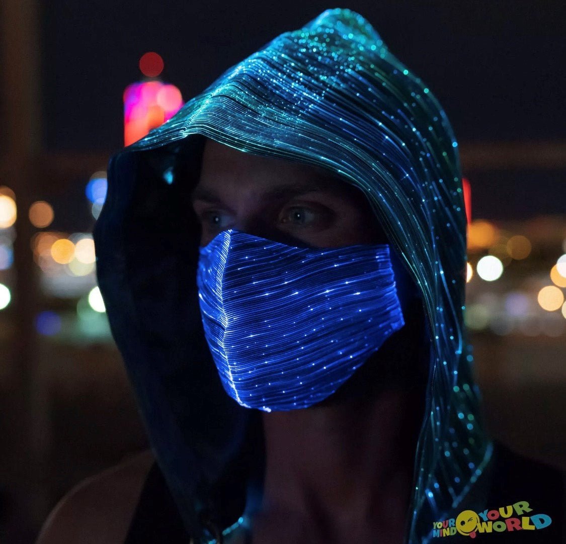 LED Face Mask - Multi-Coloured Face Mask with Lights - USB